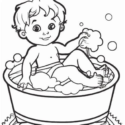 7 Desenhos De Menino Tomando Banho Para Colorir