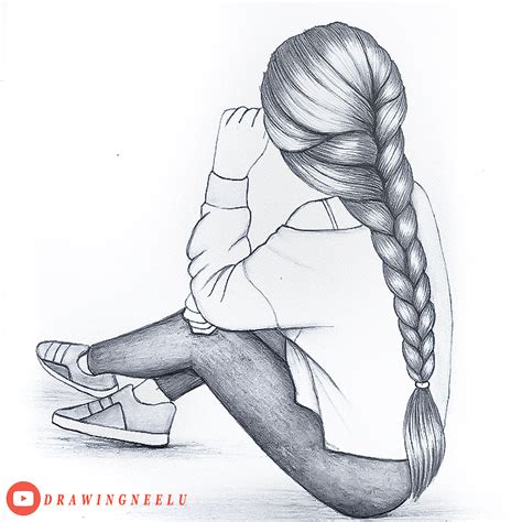 How To Draw A Sitting Girl Backside Drawing Pencil Sketch For