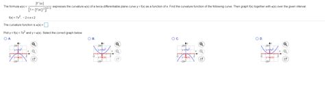 solved f x the formula k x expresses the curvature