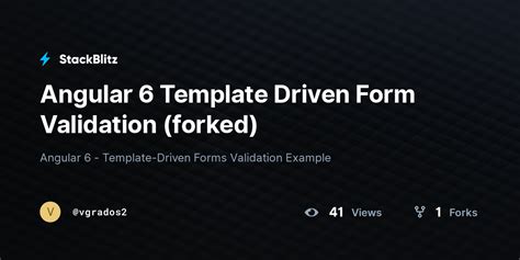 angular 6 template driven form validation forked stackblitz