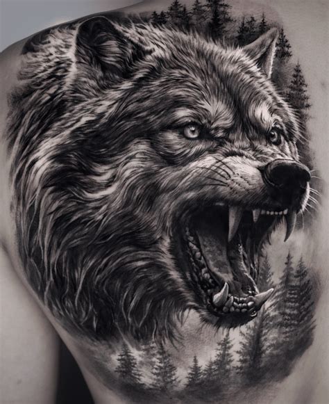 Two Wolves Tattoo Designs