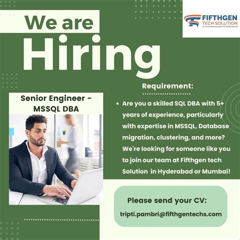 Tripti Pambri On Linkedin 🚀 Join Our Team As A Senior Engineer Mssql