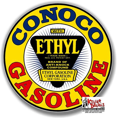 Cono12 Conoco Gasoline Decal Yellow Killer Decals
