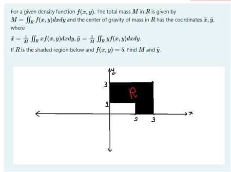 solved for a given density function f x y ﻿the total mass