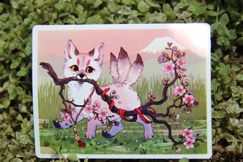 Kitsune Kit Sticker Etsy