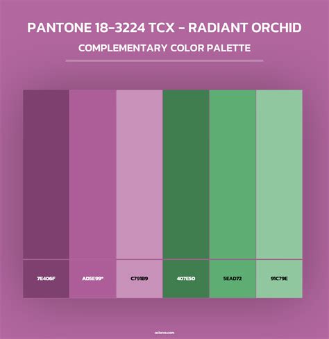Pantone 18 3224 Tcx Radiant Orchid Color Palettes