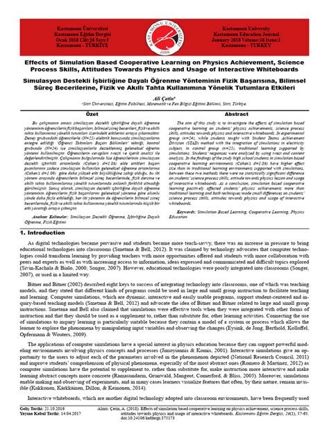 Effects Of Simulation Based Cooperative Learning On Physics Achievement Science Pdf