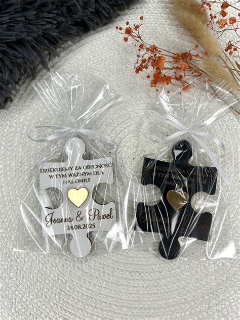 Magnes Podziękowanie Dla Gości Weselnych Puzzle Magnesy ślubne Z Hdf Mega Prezencik Pracownia