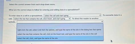 Solved Select The Correct Answer From Each Drop Down Menu What Are