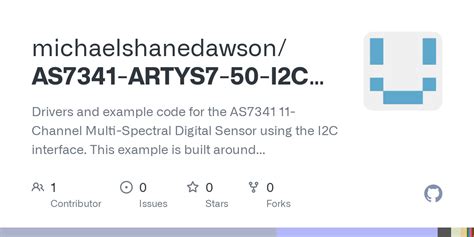 GitHub Michaelshanedawson AS7341 ARTYS7 50 I2C MAIN Drivers And Example Code For The AS7341