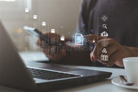 Document Management System Concept Online Document File Data Software For Efficient Archiving