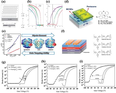 A The Structure Of Ofet And Corresponding Self‐assembled Molecules