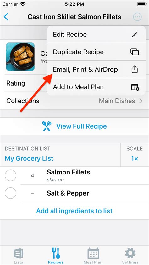 Printing Recipes AnyList Help