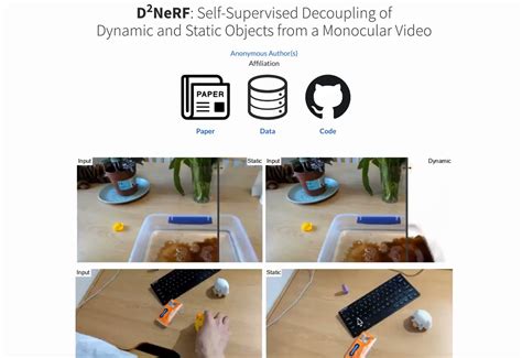 Ak On Twitter D2nerf Self Supervised Decoupling Of Dynamic And
