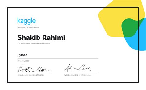 Shakib Rahimi Completed The Python Course On Kaggle