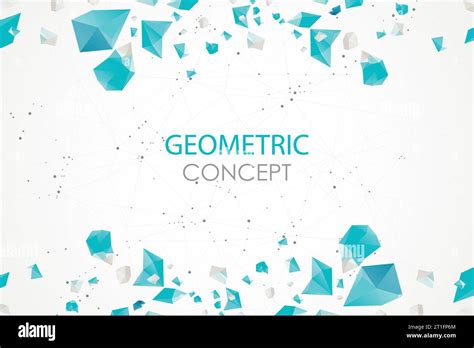 Abstract Polygonal Vector Background With Connecting Dots And Lines Explode Geometric Shapes