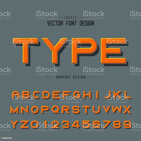 텍스처 글꼴 및 그런 지 알파벳 벡터 굵게 편지와 숫자 디자인 배경 그래픽 텍스트 3차원 형태에 대한 스톡 벡터 아트 및 기타