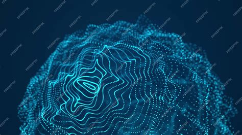 Premium Photo Technology Sphere With Connecting Dots Digital Abstract