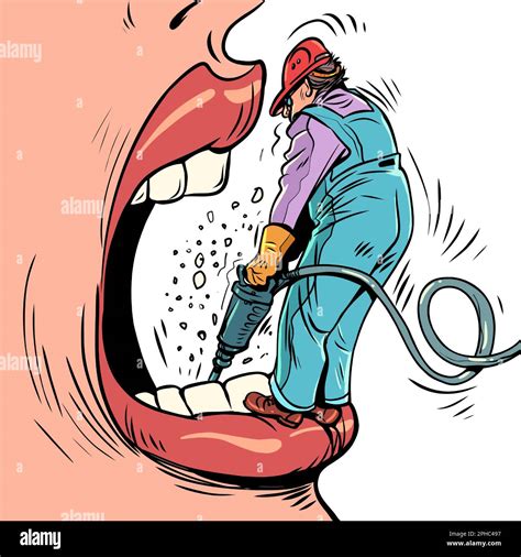 Jaw Open Tongue Teeth Stock Vector Images Alamy