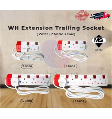 Extension Trailing Socket 2meter 3core Wire Sirim White Extension Wire Socket Lazada