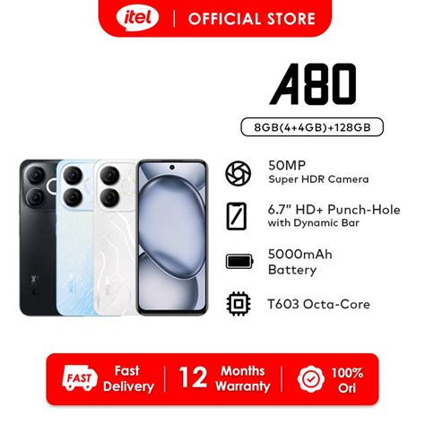 Itel A80 Ram 4gb 128gb 5000mah 6 7 Big Screen Side Fingerprint And