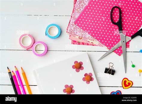 crafting a colorful workspace with decorations stationery and