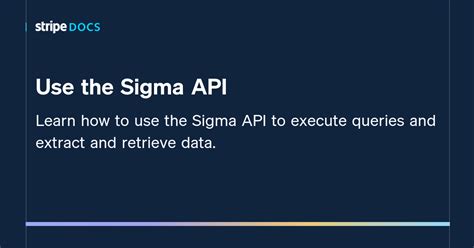 Use The Sigma Api Stripe Documentation