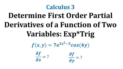 Determine First Order Partial Derivatives Of A Function Of Two