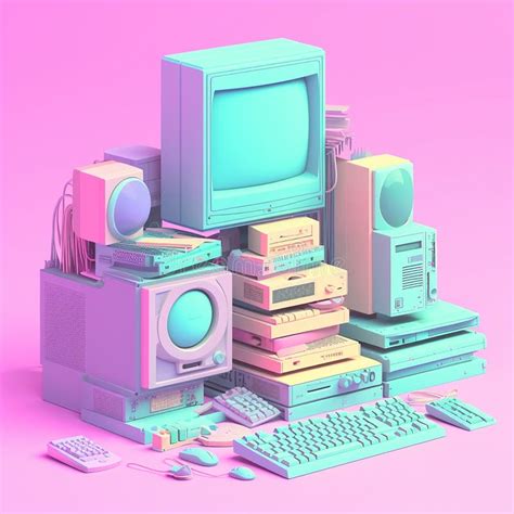 Weirdcore Computer Design In Pastel Colors Created Using Ai Generative
