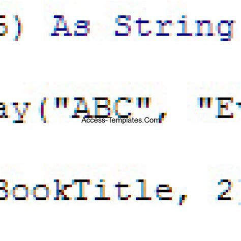 Syntax For Ms Access Array Function Access Database And Templates