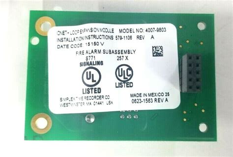 New Simplex 4007 9803 Idnet Loop Expansion Module Electro Extreme