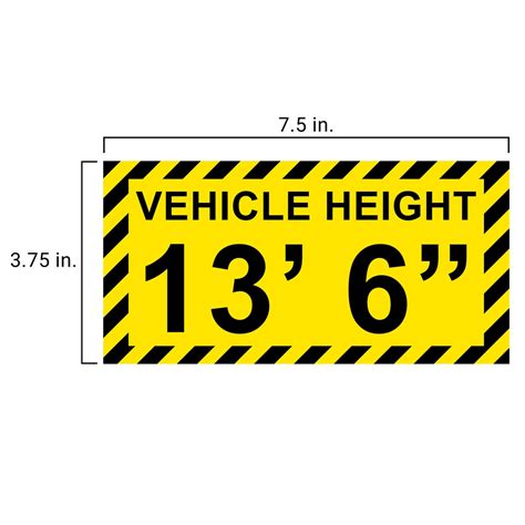 Custom Vehicle Height Sticker For Commercial Trucks And Delivery Vans