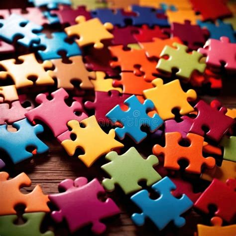 Colorful Jigsaw Pieces Puzzle Strategy For Matching Business Components Stock Illustration