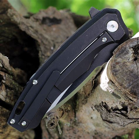 Qsp Knife Woodpecker 375 M390 Black Titanium Folding Qs116d Knifeworks