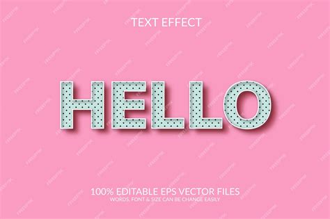 Premium Vector Hello 3d Fully Editable Vector Eps Text Effect Template