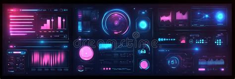 Futuristic Digital Dashboard Displaying Data Analytics And