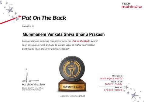 Bhanu Prakash Mvs On Linkedin Happy To Share That I Have Received “pat