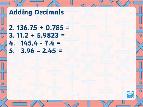 Adding Subtracting Multiplying And Dividing Decimals Powerpoint PPTX
