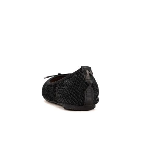 Frankie Ballet Flat Shoes Black Python Butterfly Twists Ph