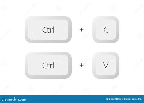 Combination Of Keyboard Buttons Ctrlc Ctrlv Stock Vector Illustration
