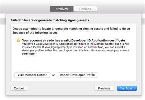 Xcode Your Account Already Has A Valid Developer ID Application Certificate Stack Overflow