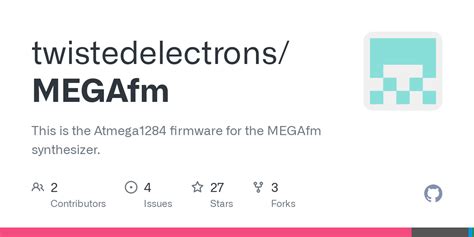 Github Twistedelectrons Megafm This Is The Atmega1284 Firmware For