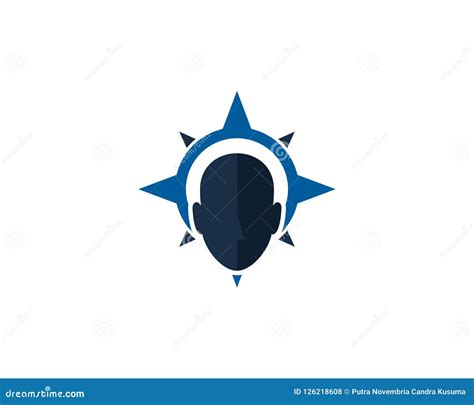 Compass Human Head Logo Icon Design Stock Illustration Illustration