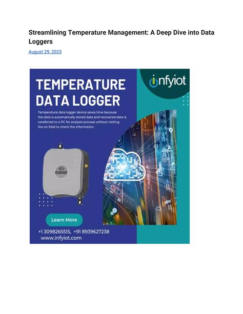 streamlining temperature management a deep dive into data loggers pdf