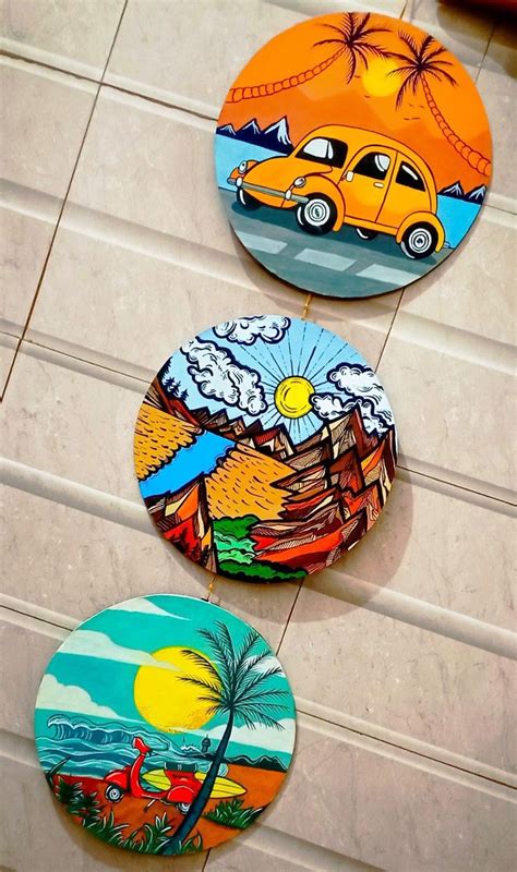 Painting On Crucial Borad ⚫ Hand Painting Art Mini Canvas Art Small