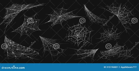 Realistic Cobweb For Halloween Or Scary Party Isolated On White Cartoon Vector Cartoondealer