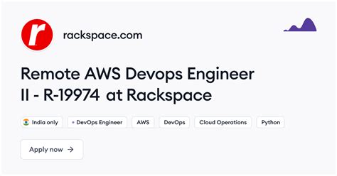 Rackspace Hiring Aws Devops Engineer Ii R 19974 • Remote Work From