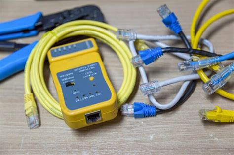 Premium Photo Ethernet Cables Connected To Internet Switch