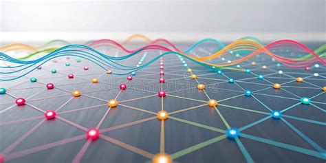 Colorful Digital Network Representation With Vibrant Lines And Nodes