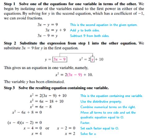 8 4 Systems Of Nonlinear Equations In Two Variables Flashcards Quizlet